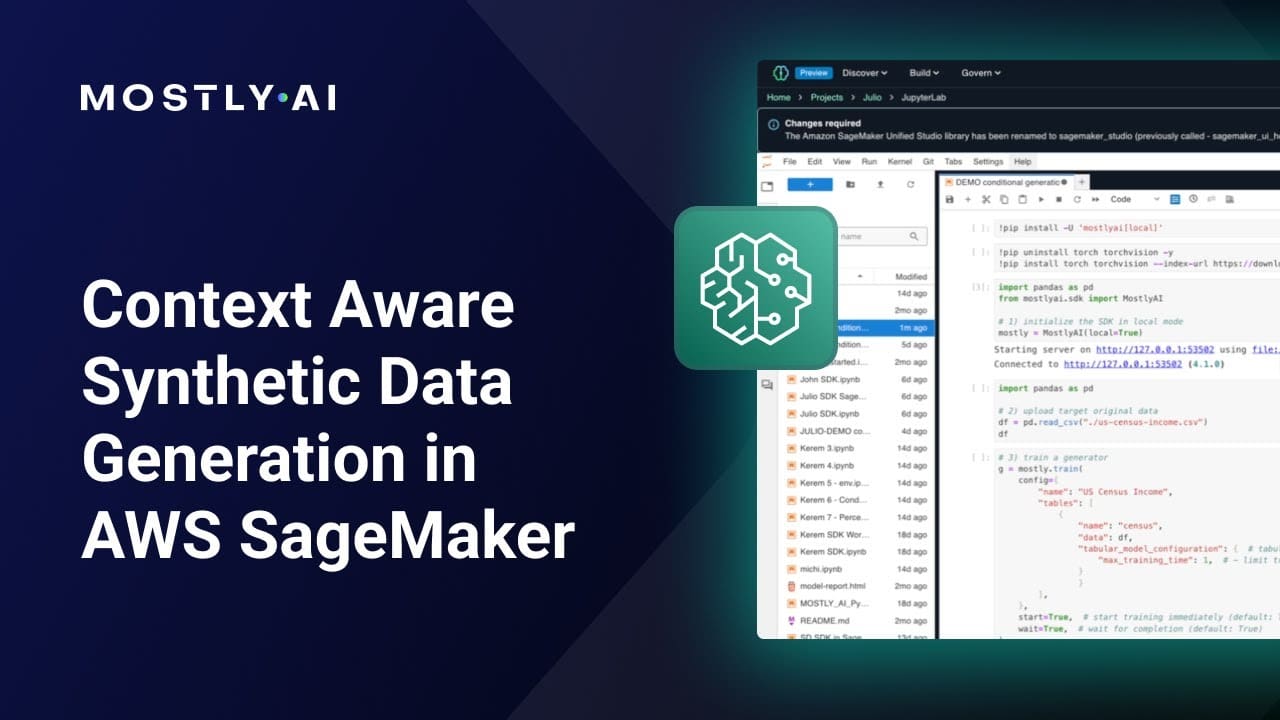 Context Aware Synthetic Data Generation in AWS SageMaker - MOSTLY AI
