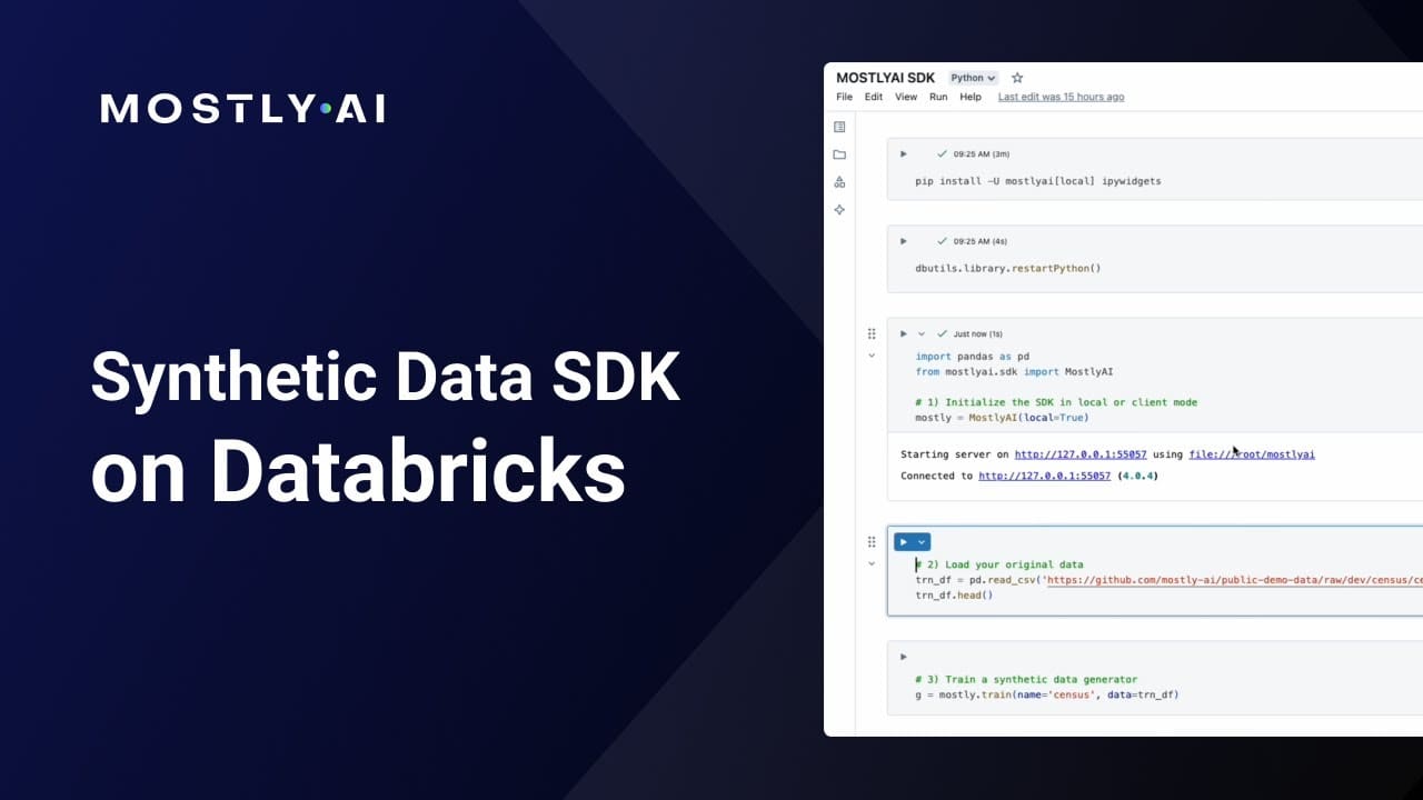 Synthetic Data SDK on Databricks - MOSTLY AI