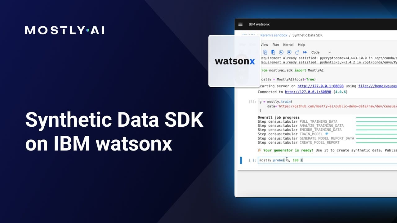 Using the MOSTLY AI Synthetic Data SDK with IBM watsonx - MOSTLY AI